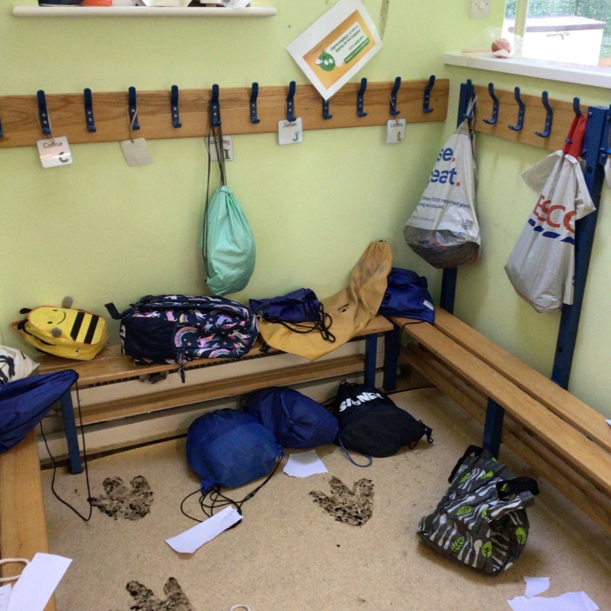 A commotion in the cloakroom. - Abberley Parochial V.C. Primary School